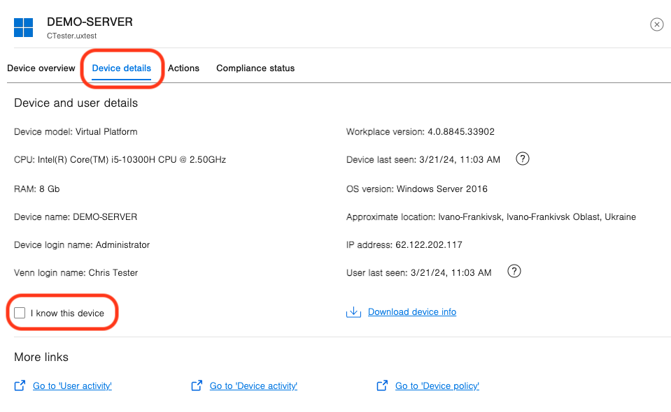 Mark a Device as a Approved or "Known" – Venn Help Center