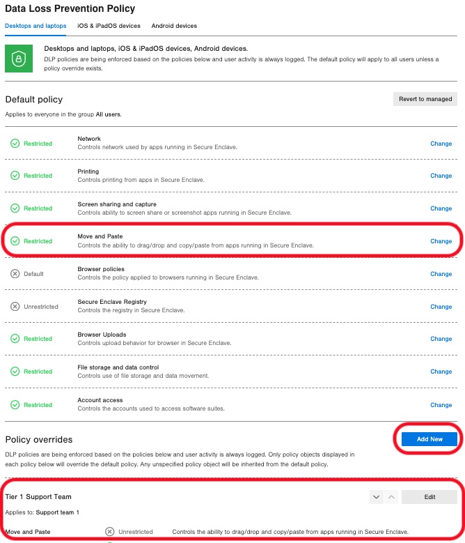 Move and Paste Data Loss Prevention Policy – Venn Help Center